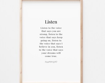 Listen Poem Print - Etsy