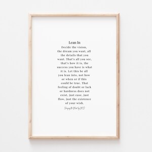 Lean in - Original Poem Print (A4 and A3 Download) - Etsy