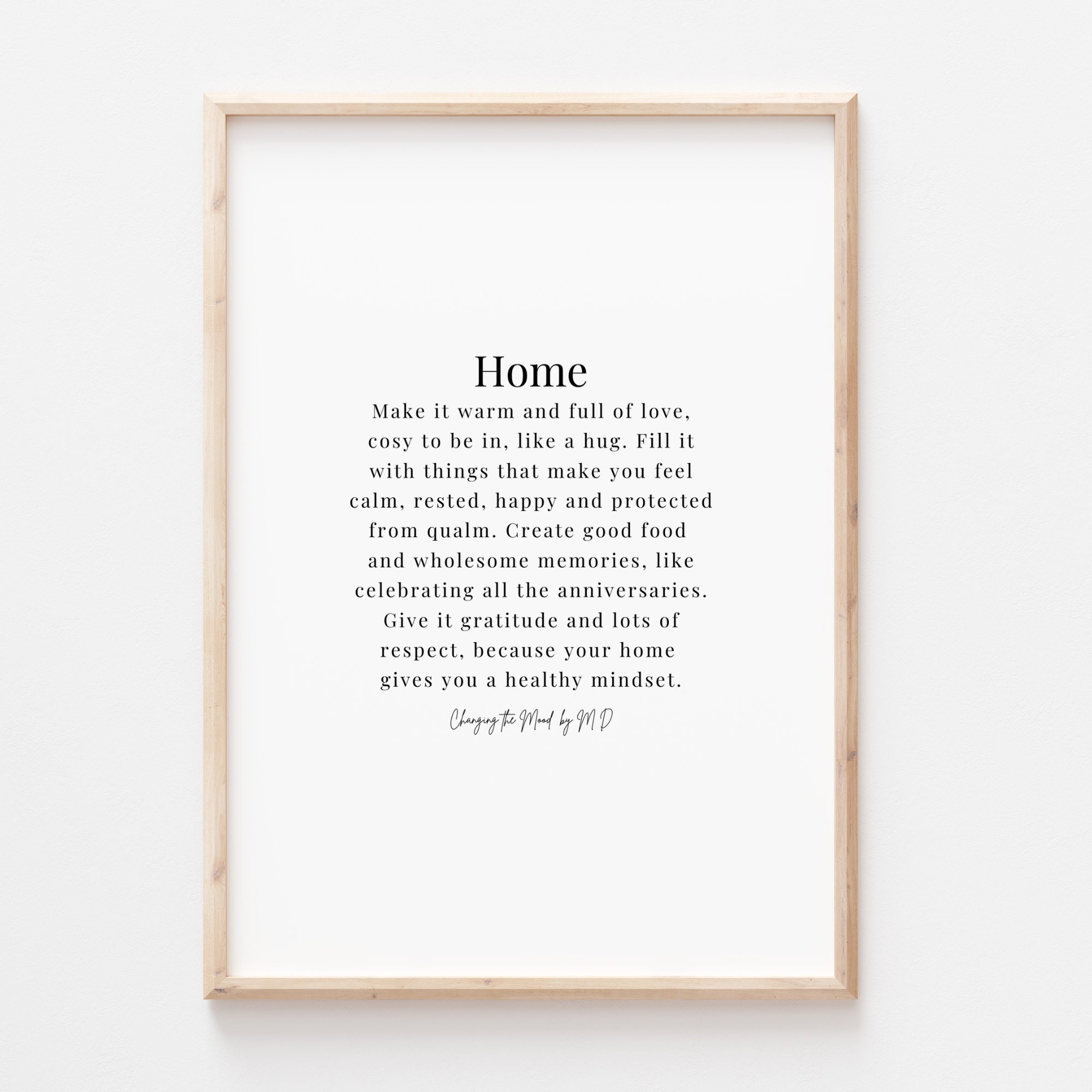 Home - Original Poem Print (A4 and A3 Download) - Etsy