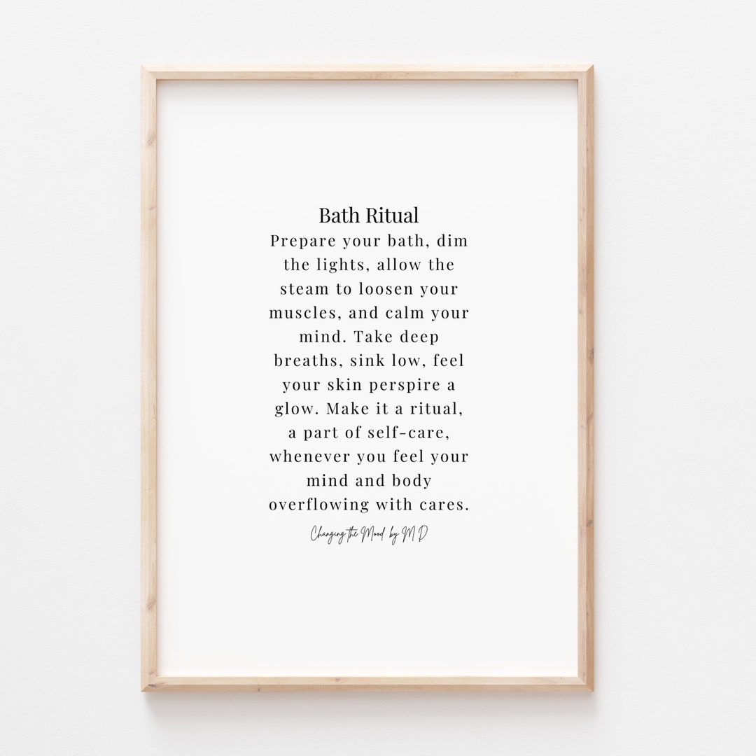 Bath Ritual - Original Poem Print (A4 and A3 Download) Spa Decor Salon ...
