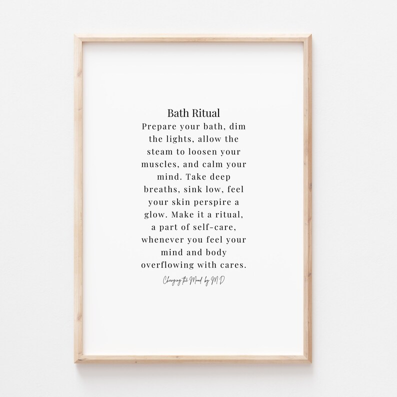 Bath Ritual - Original Poem Print (A4 and A3 Download) Spa Decor Salon ...