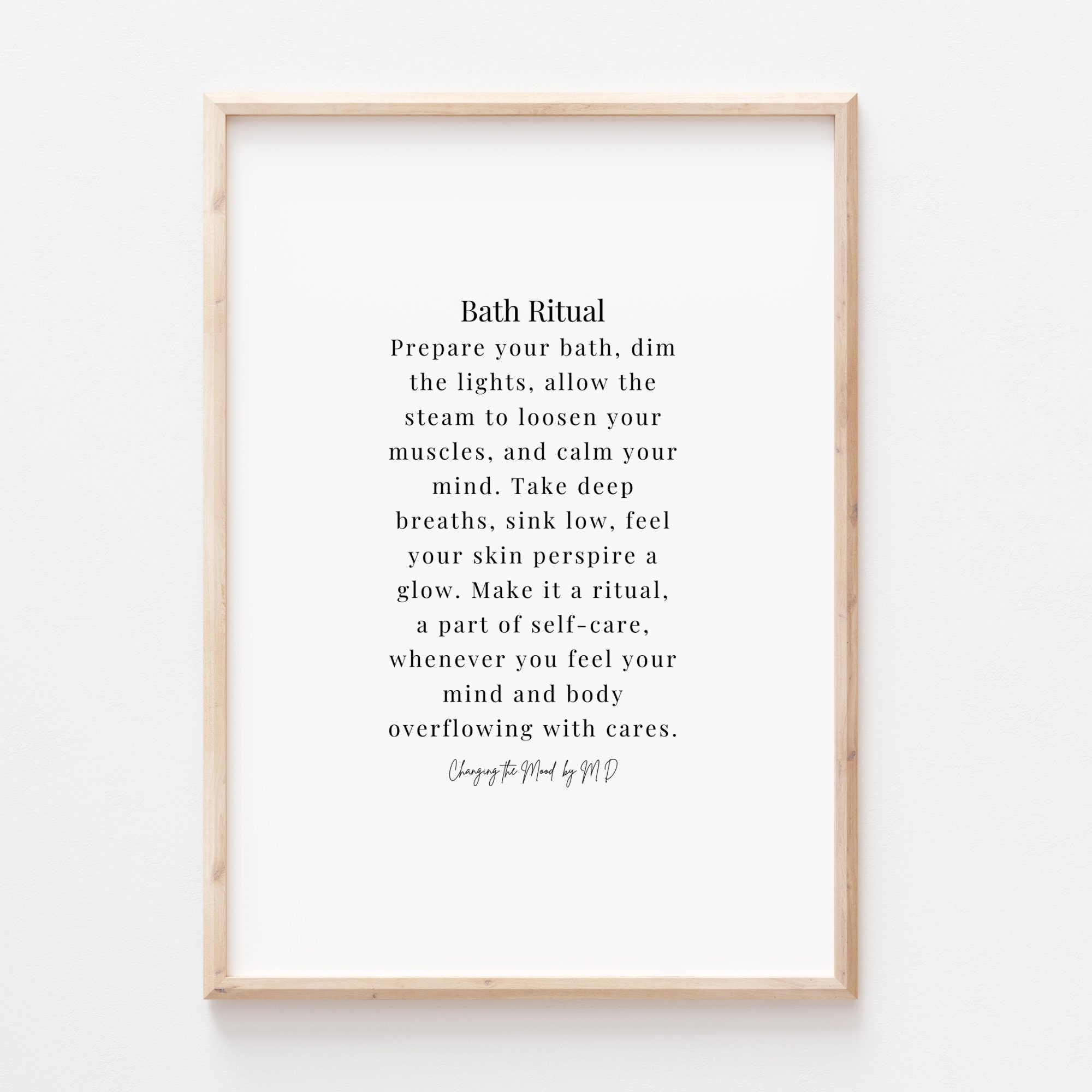 Bath Ritual - Original Poem Print (A4 and A3 Download) Spa Decor Salon ...