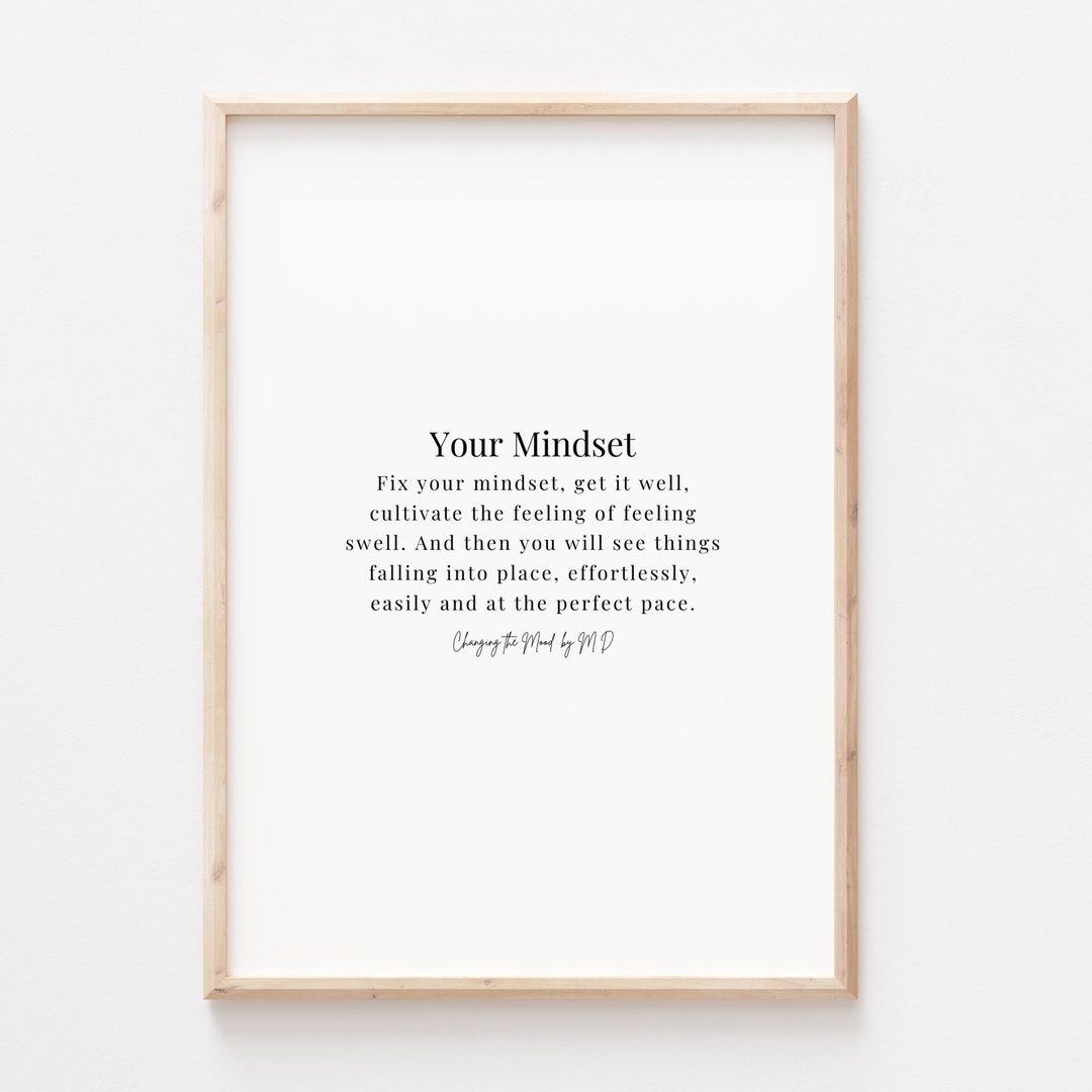 Your Mindset - Original Poem Print (A4 and A3 Download) - Etsy