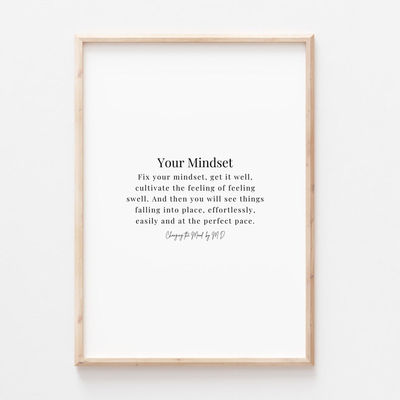 Your Mindset - Original Poem Print (A4 and A3 Download) - Etsy
