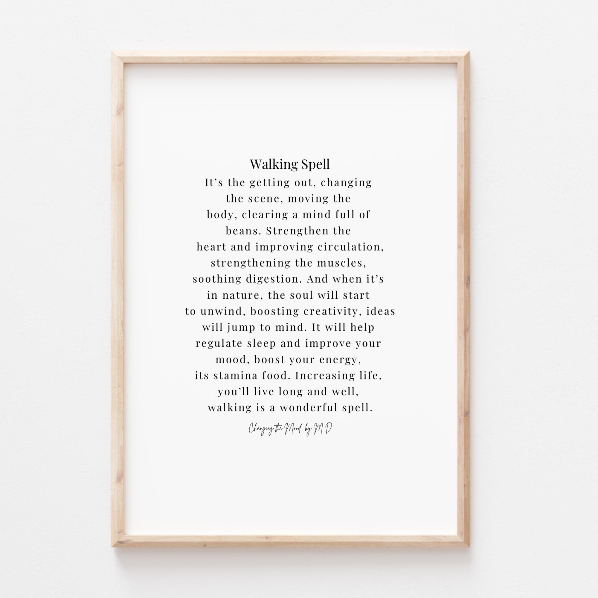 Walking Spell - Original Poem Print (A4 and A3 Download) - Etsy