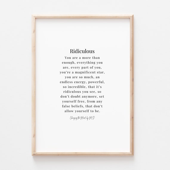 Ridiculous Original Poem Print A4 and A3 Download - Etsy