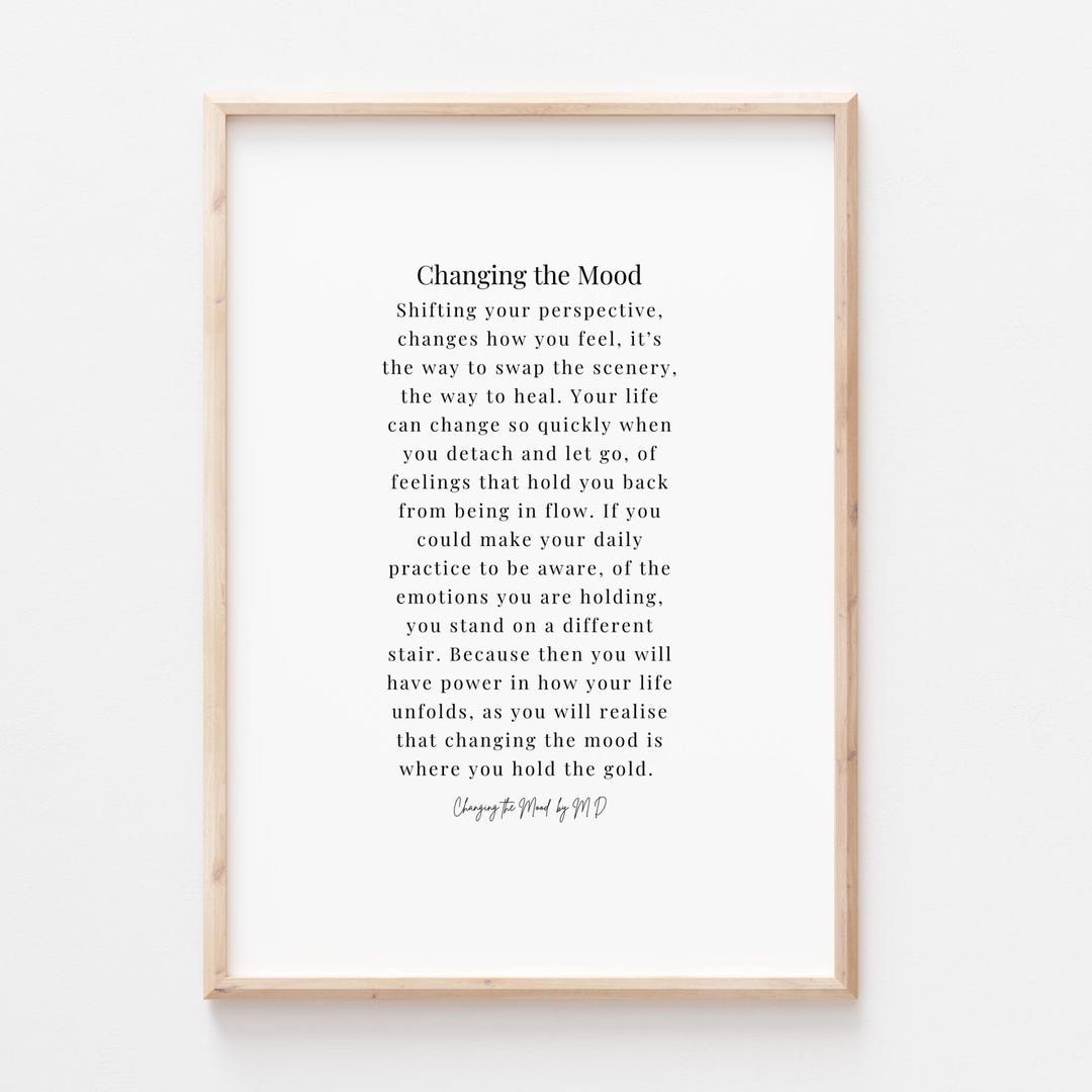 Changing the Mood - Original Poem Print (A4 and A3 Download) - Etsy