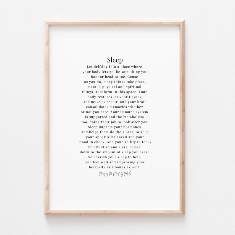 Sleep - Original Poem Print (A4 and A3 Download) - Etsy