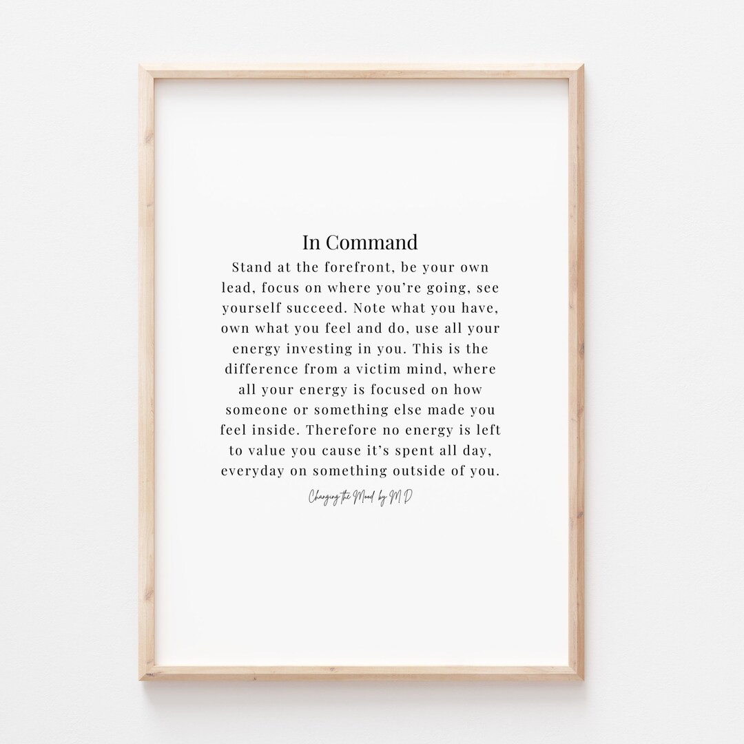 In Command Original Poem Print A4 and A3 Download - Etsy