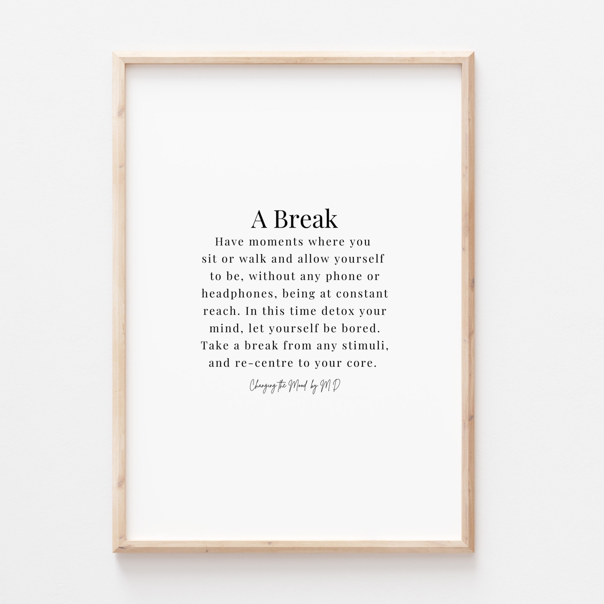 A Break - Original Poem Print (A4 and A3 Download) - Etsy