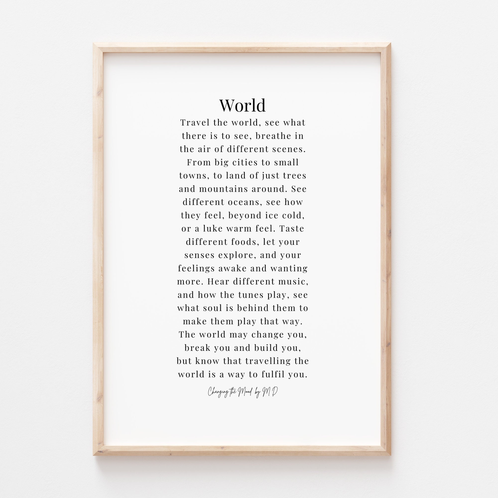 World - Original Poem Print (A4 and A3 Download) - Etsy