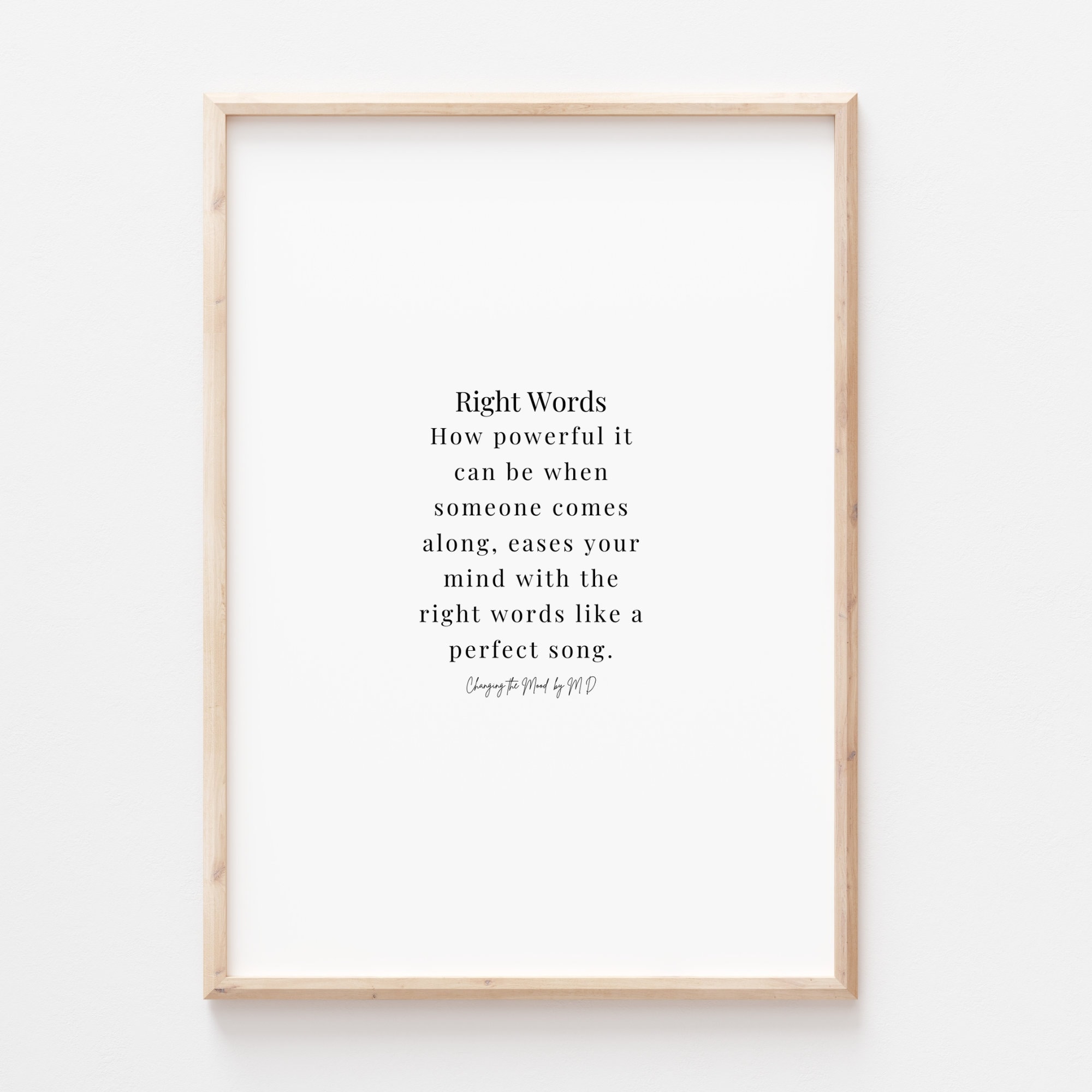 Right Words - Original Poem Print - A4 and A3 Download - Etsy