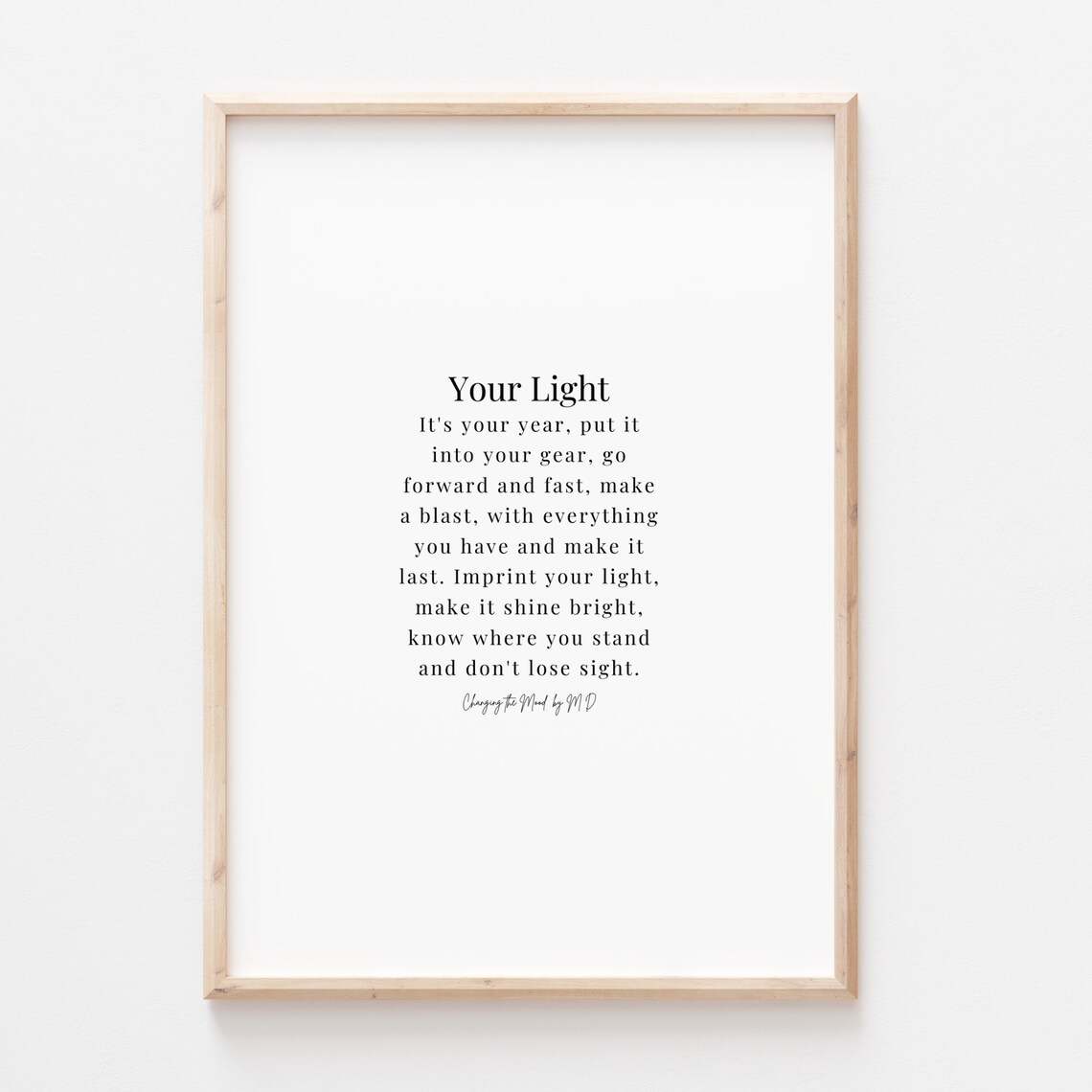 Your Light Original Poem Print A4 and A3 Download - Etsy