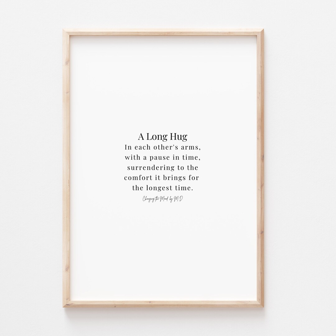 A Long Hug - Original Poem Print (A4 and A3 Download) - Etsy UK