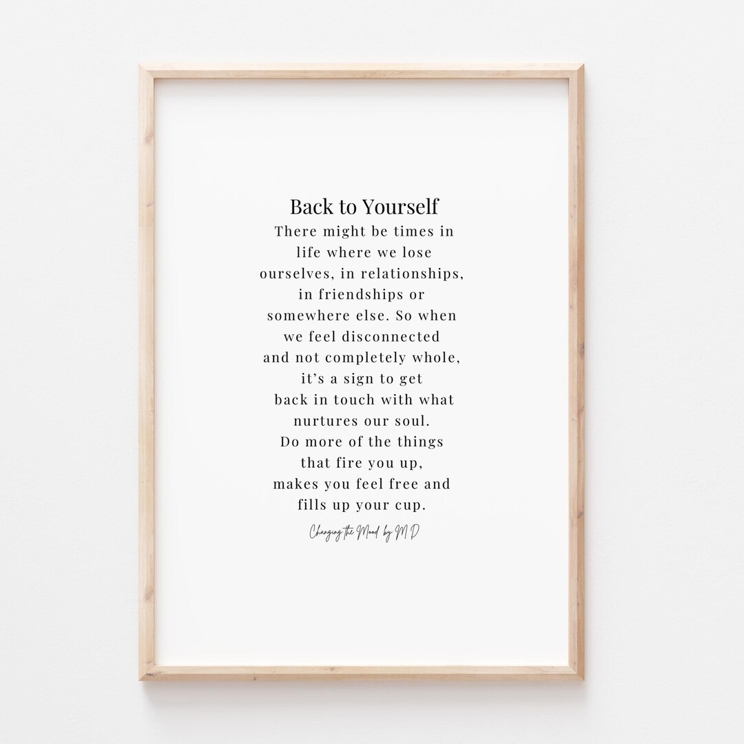 Back to Yourself - Original Poem Print (A4 and A3 Download) - Etsy