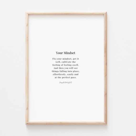 Your Mindset Original Poem Print A4 and A3 Download - Etsy