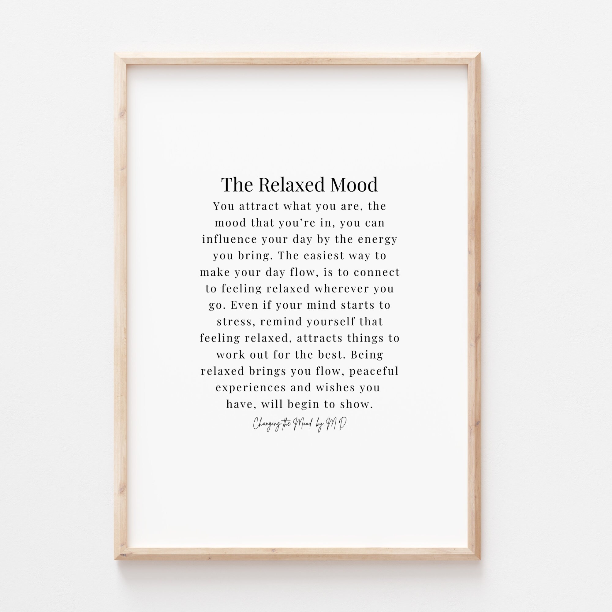 The Relaxed Mood Original Poem Print A4 and A3 Download - Etsy