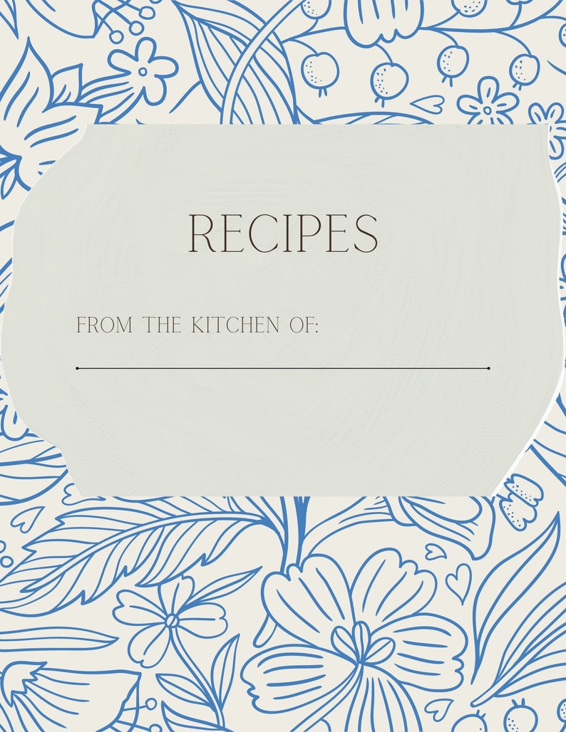 Digital Recipe Book (different Covers to Choose From) - Etsy