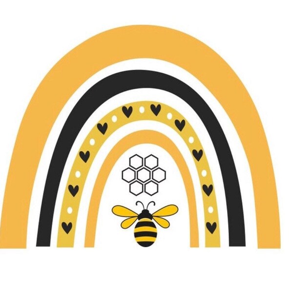 Rainbow Bee Png - Etsy