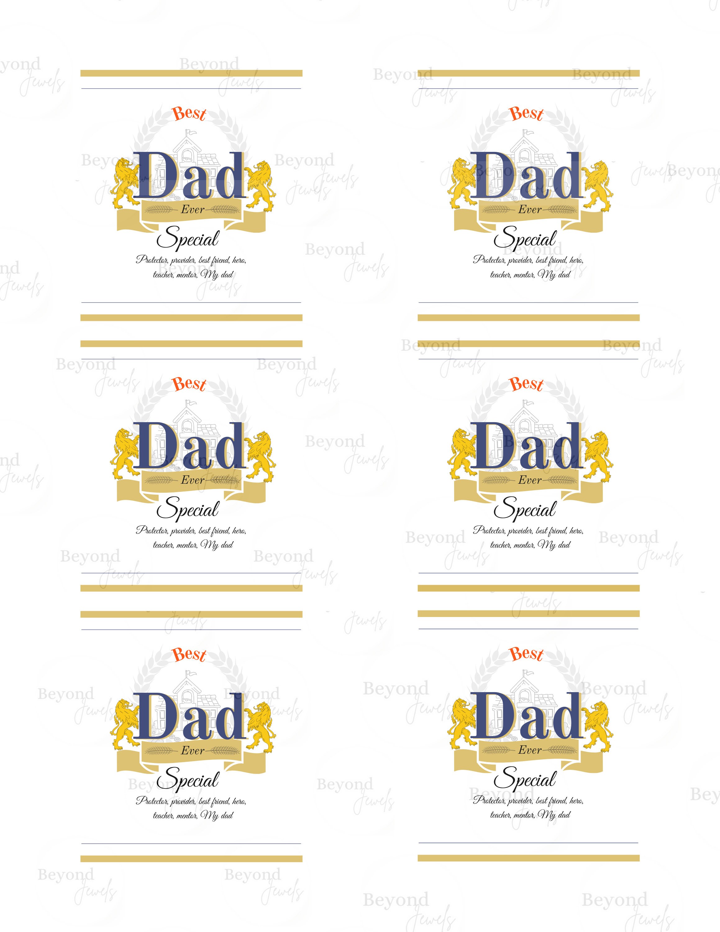Fathers Day Beer Label Png, Jpg, Pdf | Fathers Day | Gift for Him ...