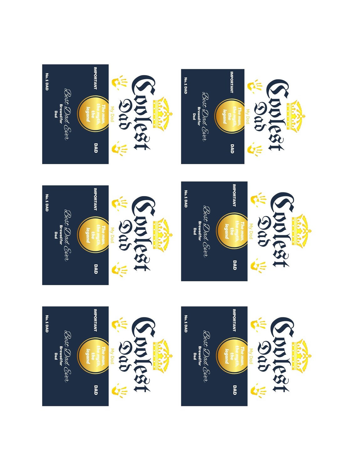 Corona | Corona Label | Coolest Dad | Sublimation Wrap| Gifts for Him ...