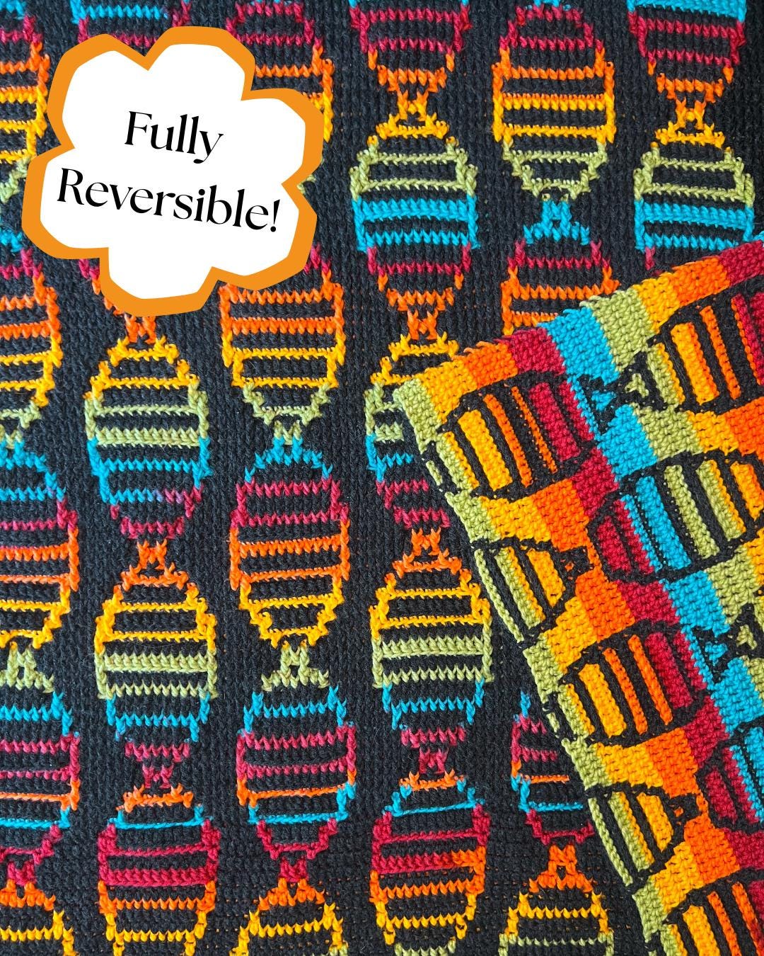 DNA Crochet Blanket | PDF Crochet Pattern, Science Biology Laboratory ...