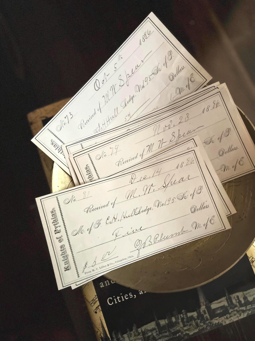 Antique Knights of Pythias Dues Reciepts | Fraternal Organizations ...
