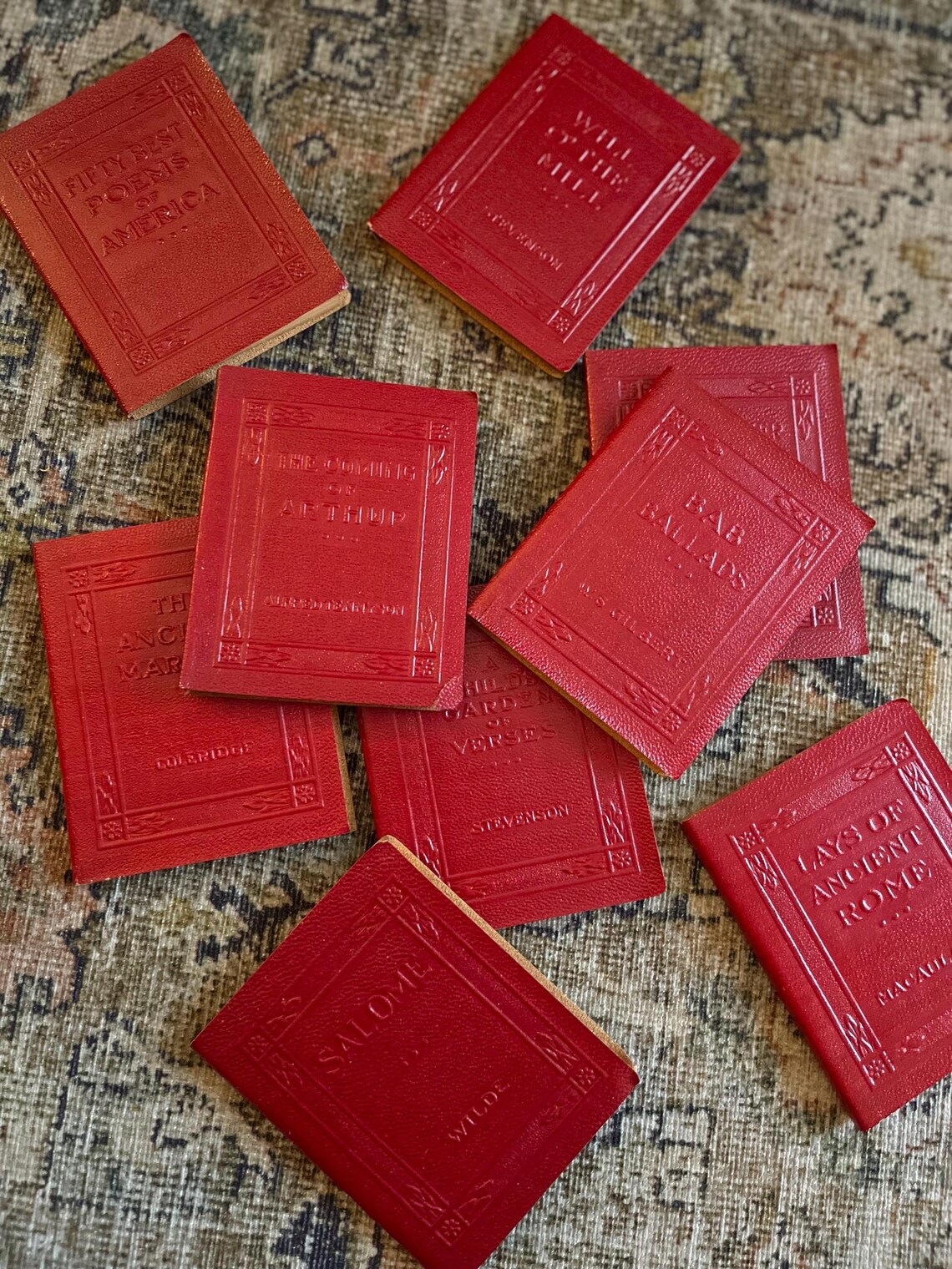 Antique Red Little Leather Library Books | Bibliophile | Book Lovers ...