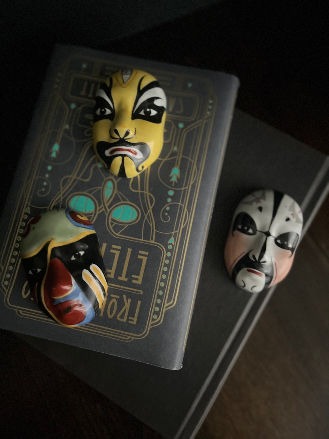 Small Chinese Opera Mask Wall Hangings Vintage Ceramic Decor - Etsy