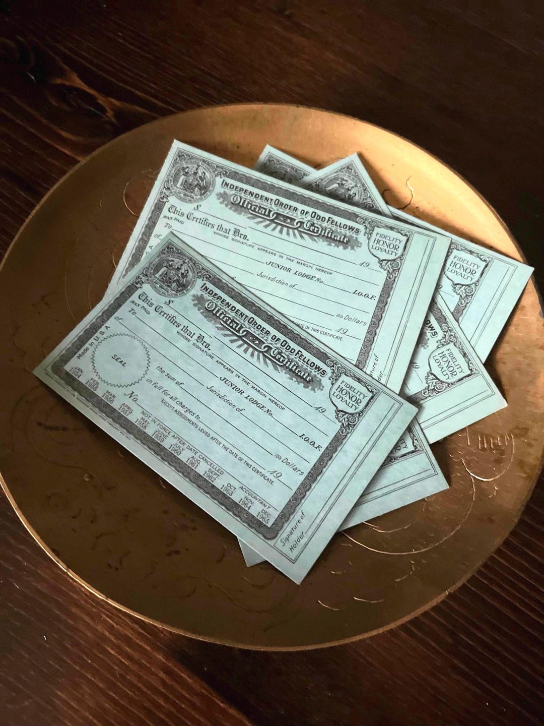 IOOF | Odd Fellows Membership Cards | Vintage | Secret Order ...