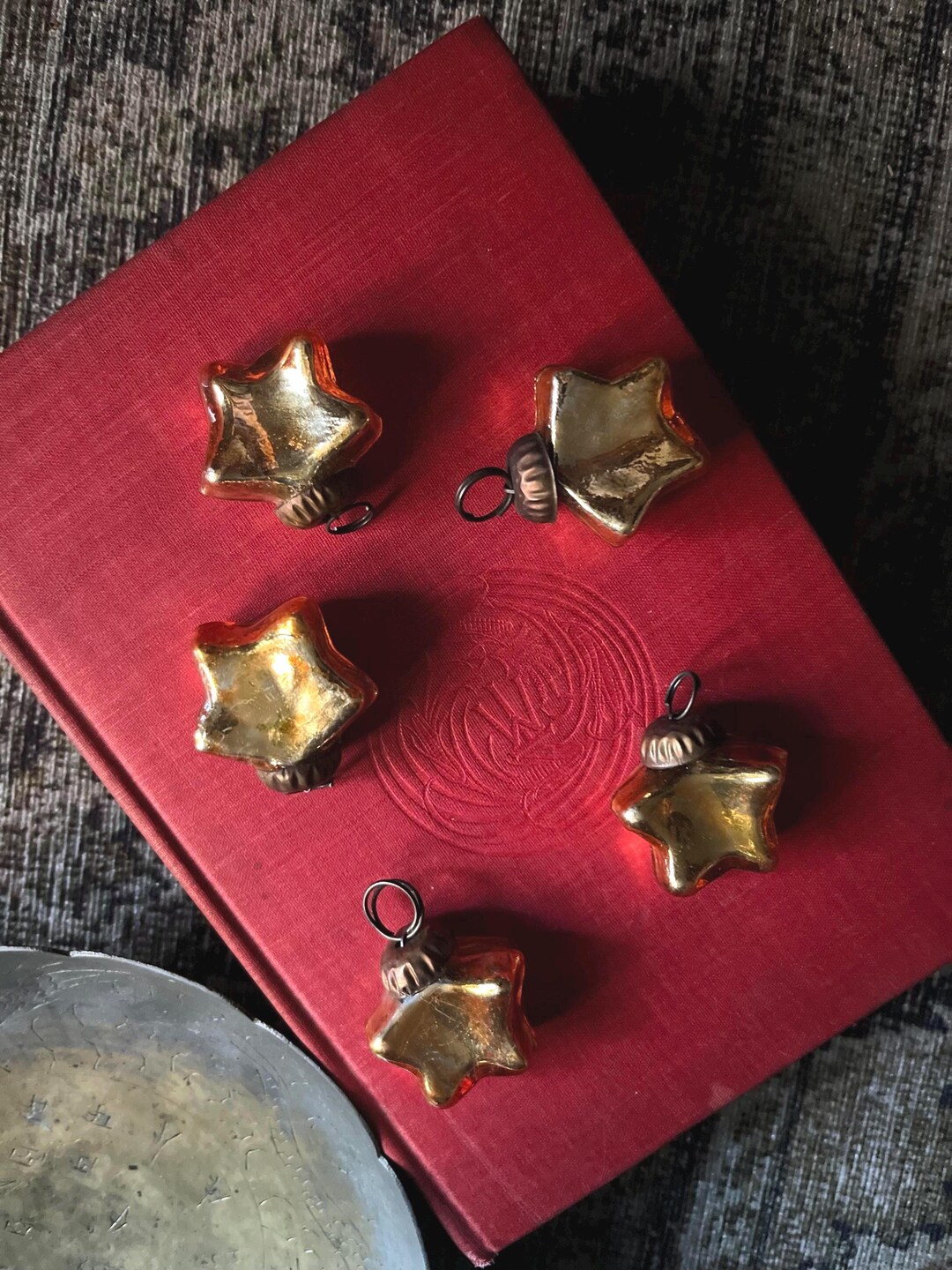 Vintage Gold Star Ornaments | Glass | Handmade | Holiday | Christmas ...
