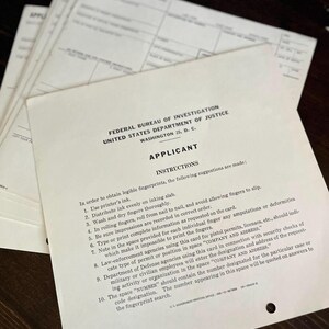 1950s FBI Application Fingerprint Cards | Vintage | Ephemera | True ...