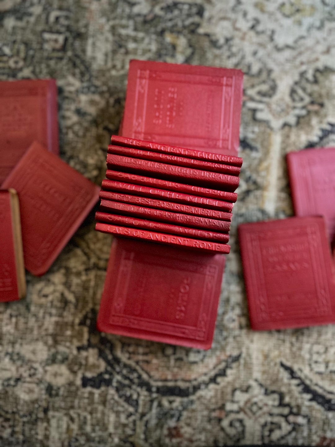 Antique Red Little Leather Library Books | Bibliophile | Book Lovers ...