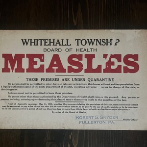 Antique 1940s Quarantine Medical Signs Infectious Disease Pathology ...