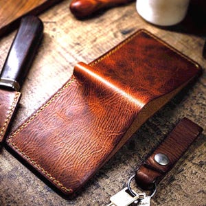 Handmade Full Grain Leather Wallet - Personalizable Men’s Bifold Wallet ...