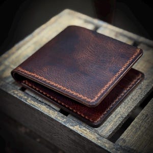 Handmade Full Grain Leather Wallet - Personalizable Men’s Bifold Wallet ...