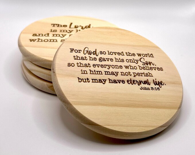 Wood Bible Verse Coasters - Set of 4 - Etsy