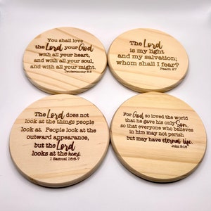 Wood Bible Verse Coasters - Set of 4 - Etsy