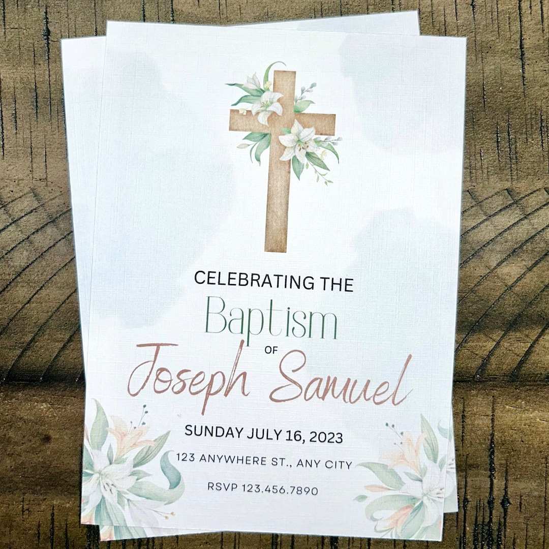 Print Your Own Baptism Invitation! Editable Custom Baptism Invitation ...