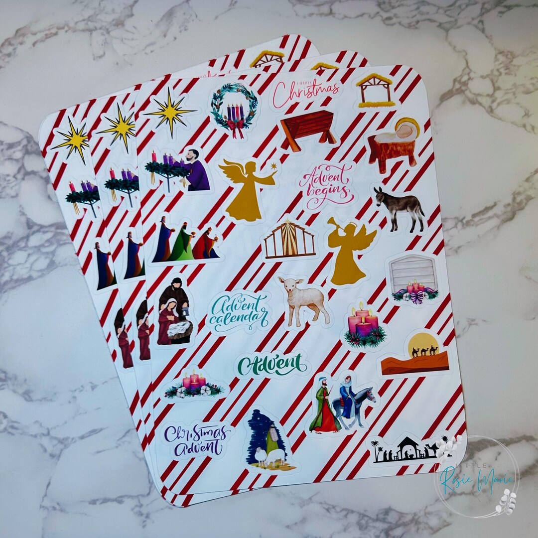 Christmas Advent Stickers - Christian Stickers, Nativity Stickers, Holy ...