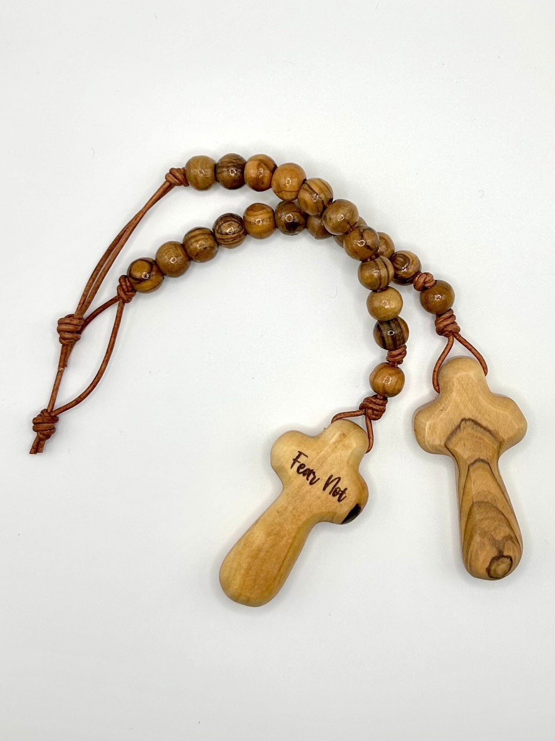 Olive Wood Single Decade Rosary Keychain - Catholic Keychain - Etsy