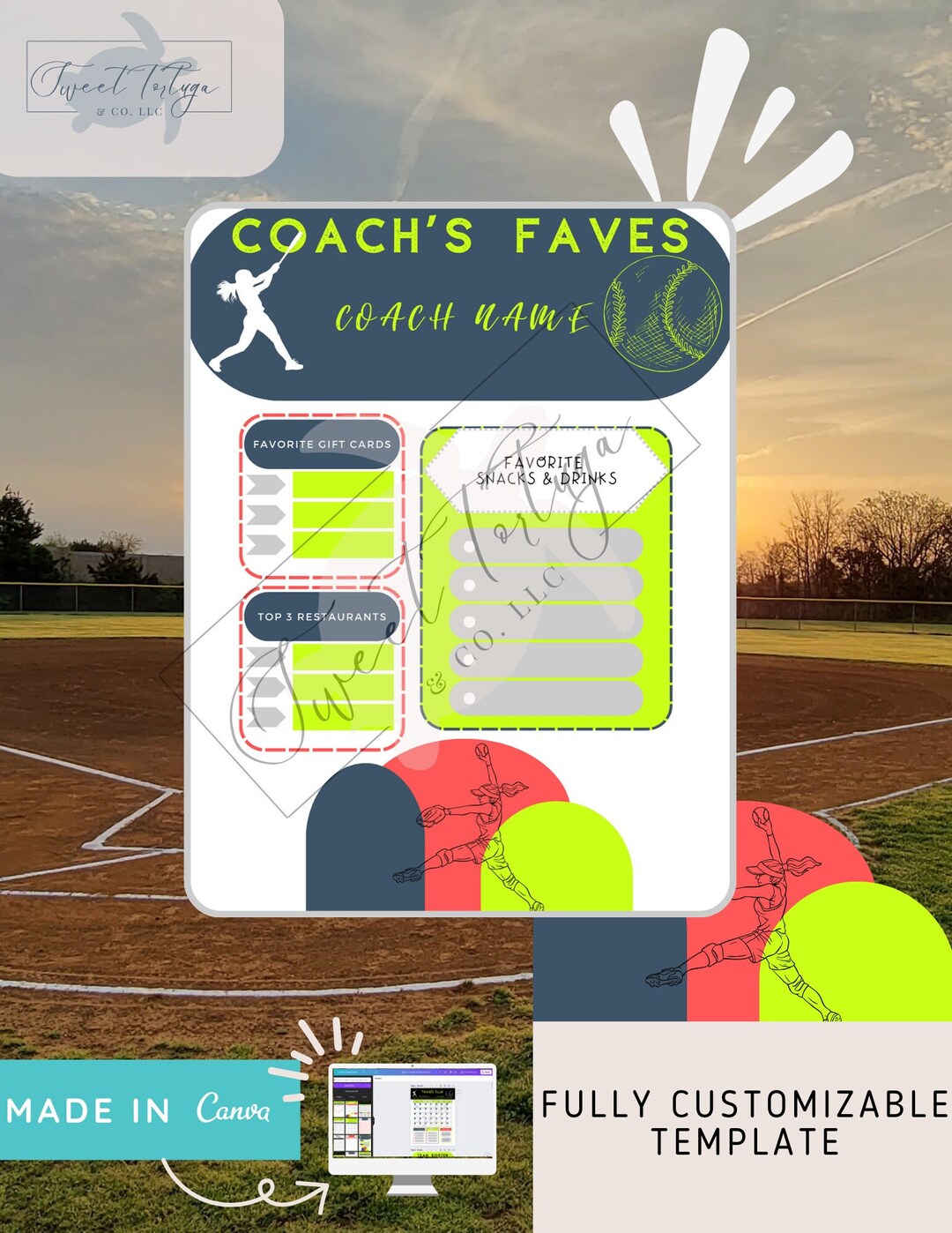 Softball Coach's Faves - Digital/ Printable Template - Etsy