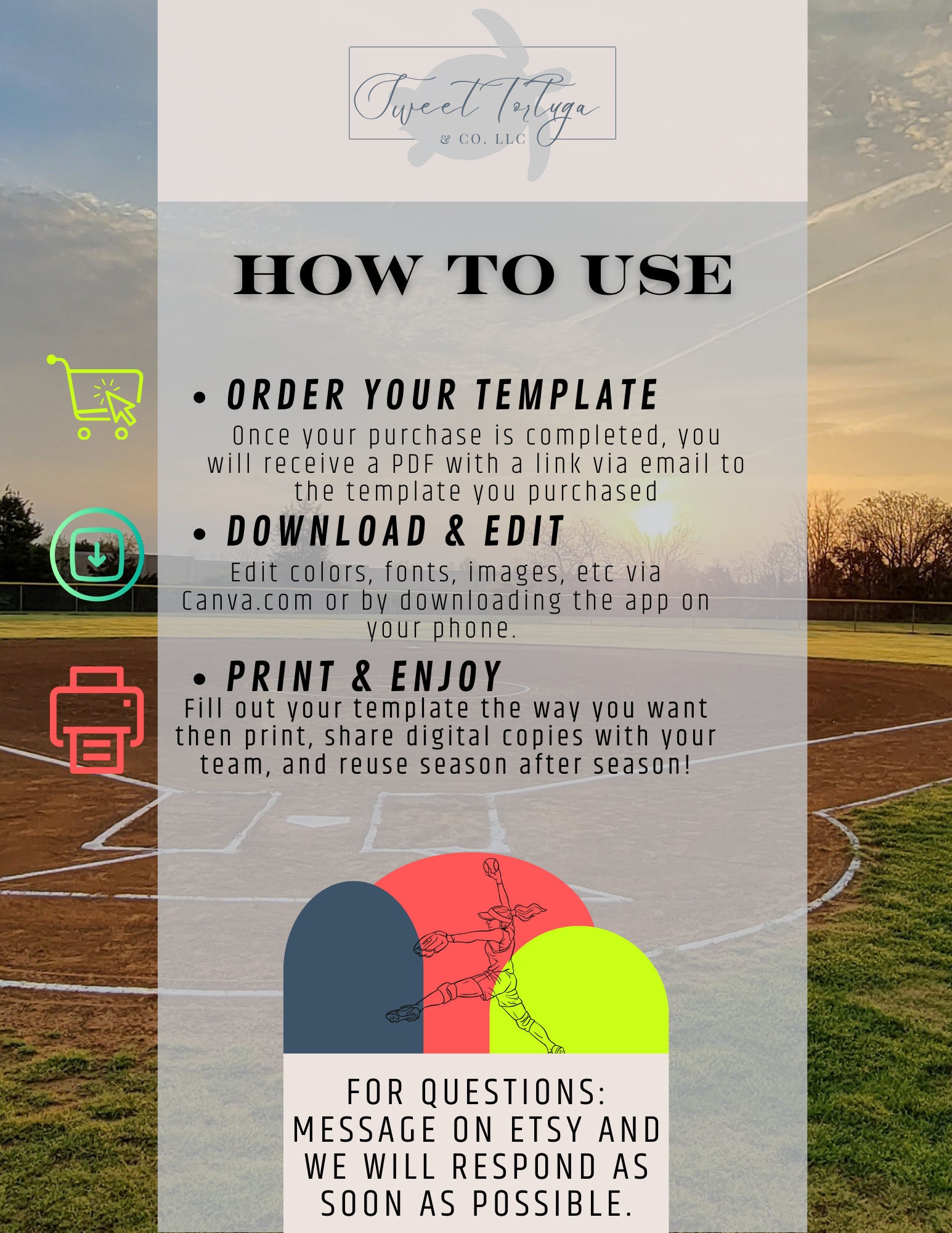 Softball Team Roster Digital / Printable Template - Etsy
