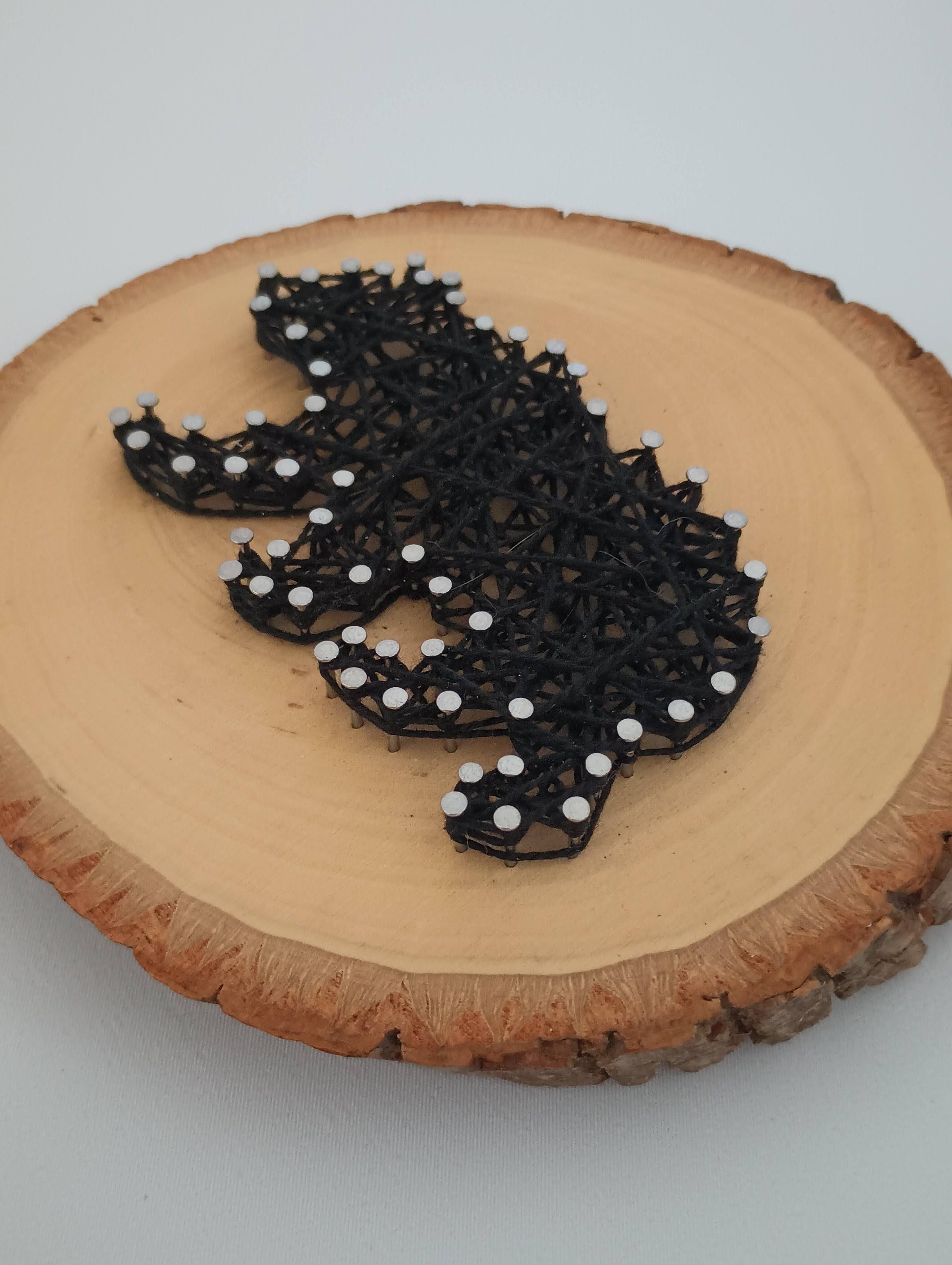 Bear String Art Handmade on Rustic Live Edge Basswood 5-1/2 X - Etsy