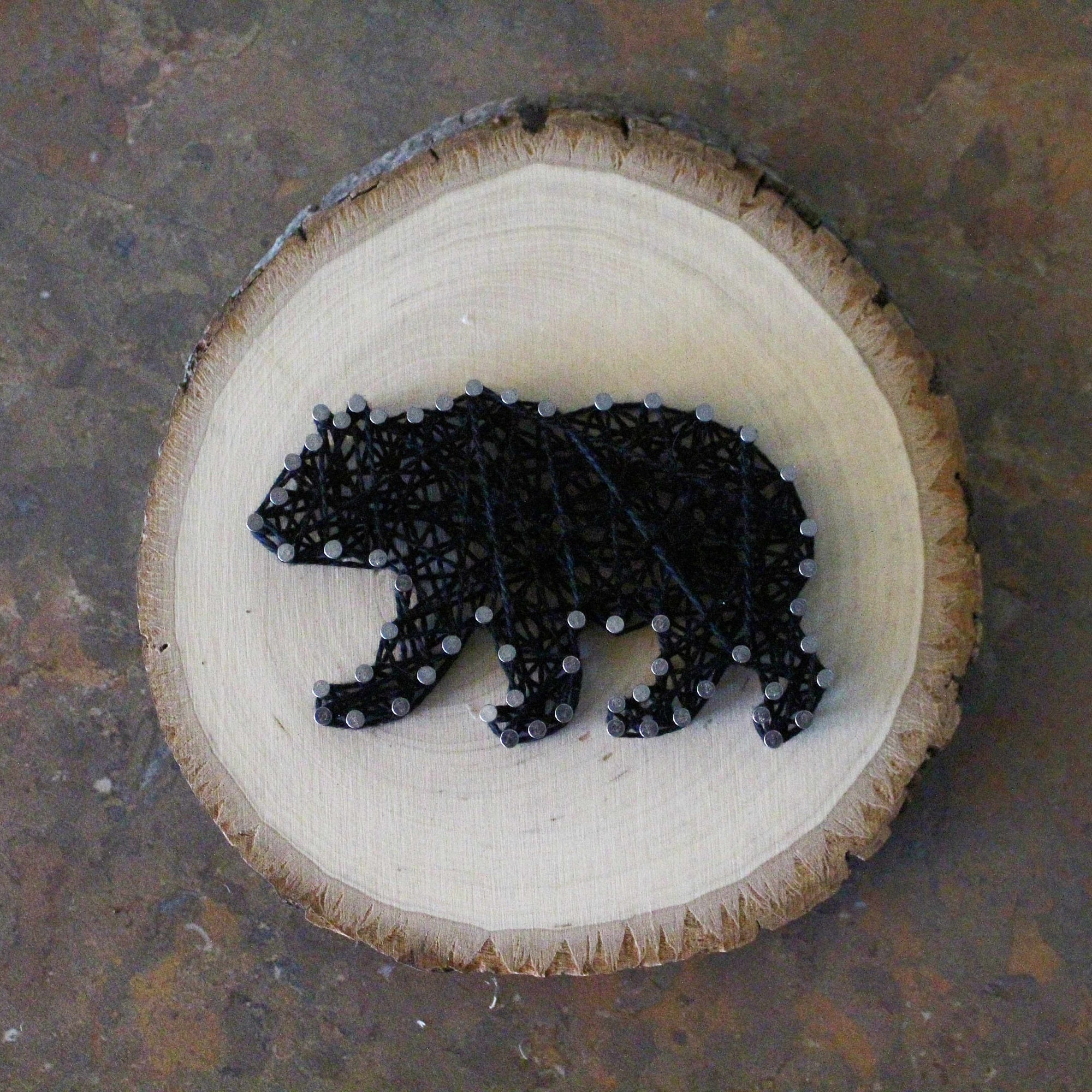 Bear String Art Handmade on Rustic Live Edge Basswood 5-1/2 X - Etsy