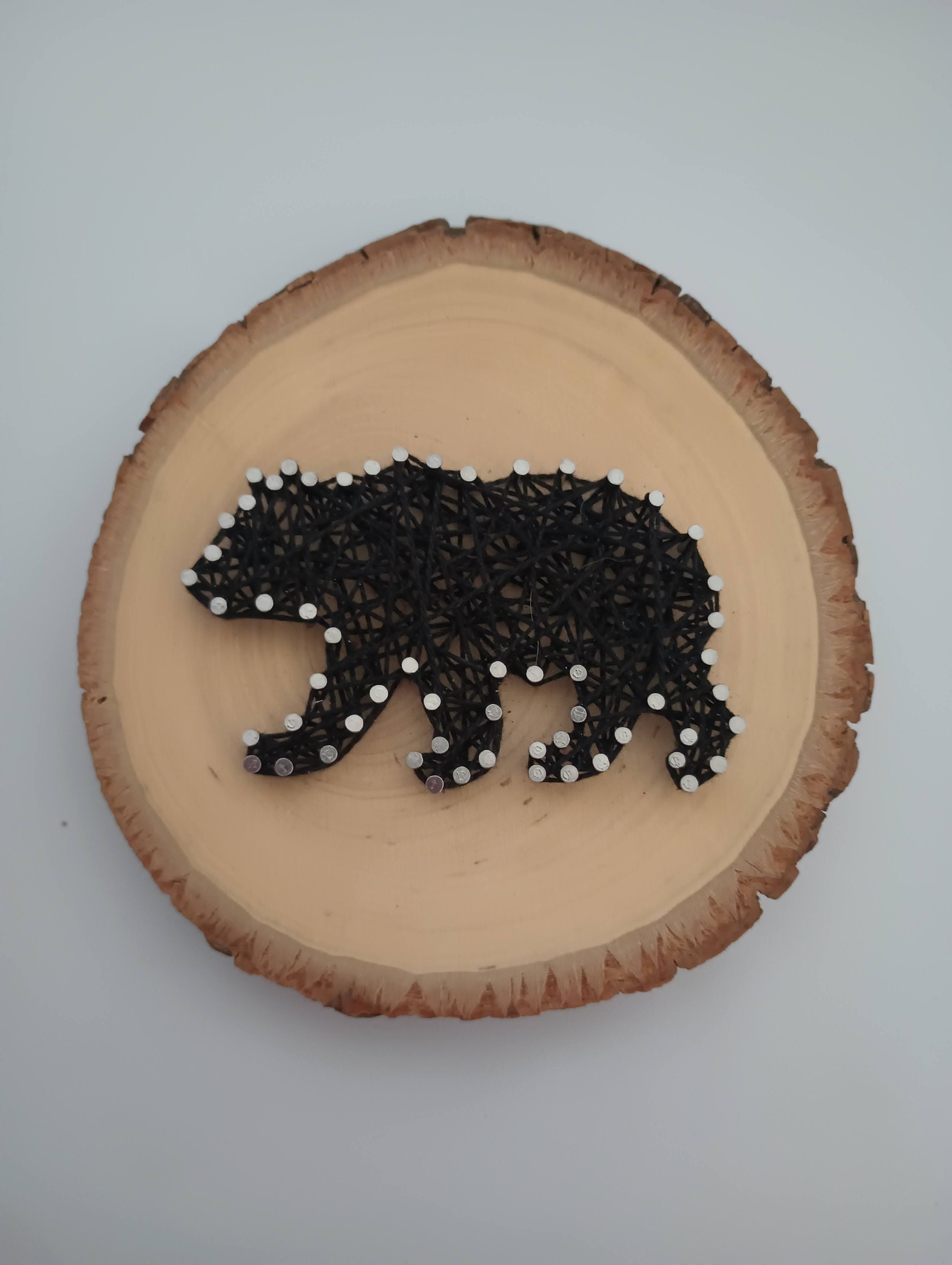 Bear String Art Handmade on Rustic Live Edge Basswood 5-1/2 X - Etsy
