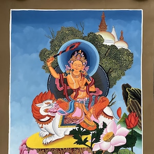 Lion Manjushri/ Manjusri/ Manjushree High-quality Original Masterpiece ...