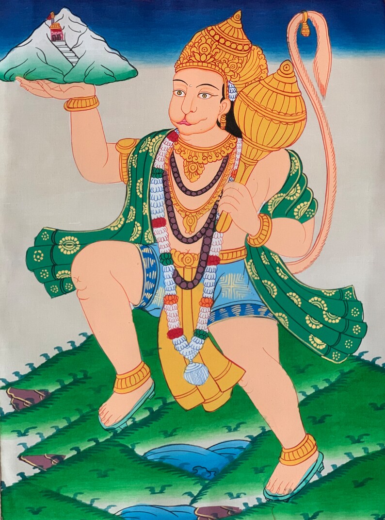 Hanumana/hanuman/ Vajrangavali/ Monkey God Original Thangka Painting ...