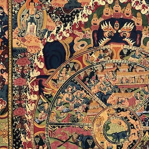 Wheel of Life Bhavacakra/ Samsara Mandala Masterpiece Smoky Tibetan ...