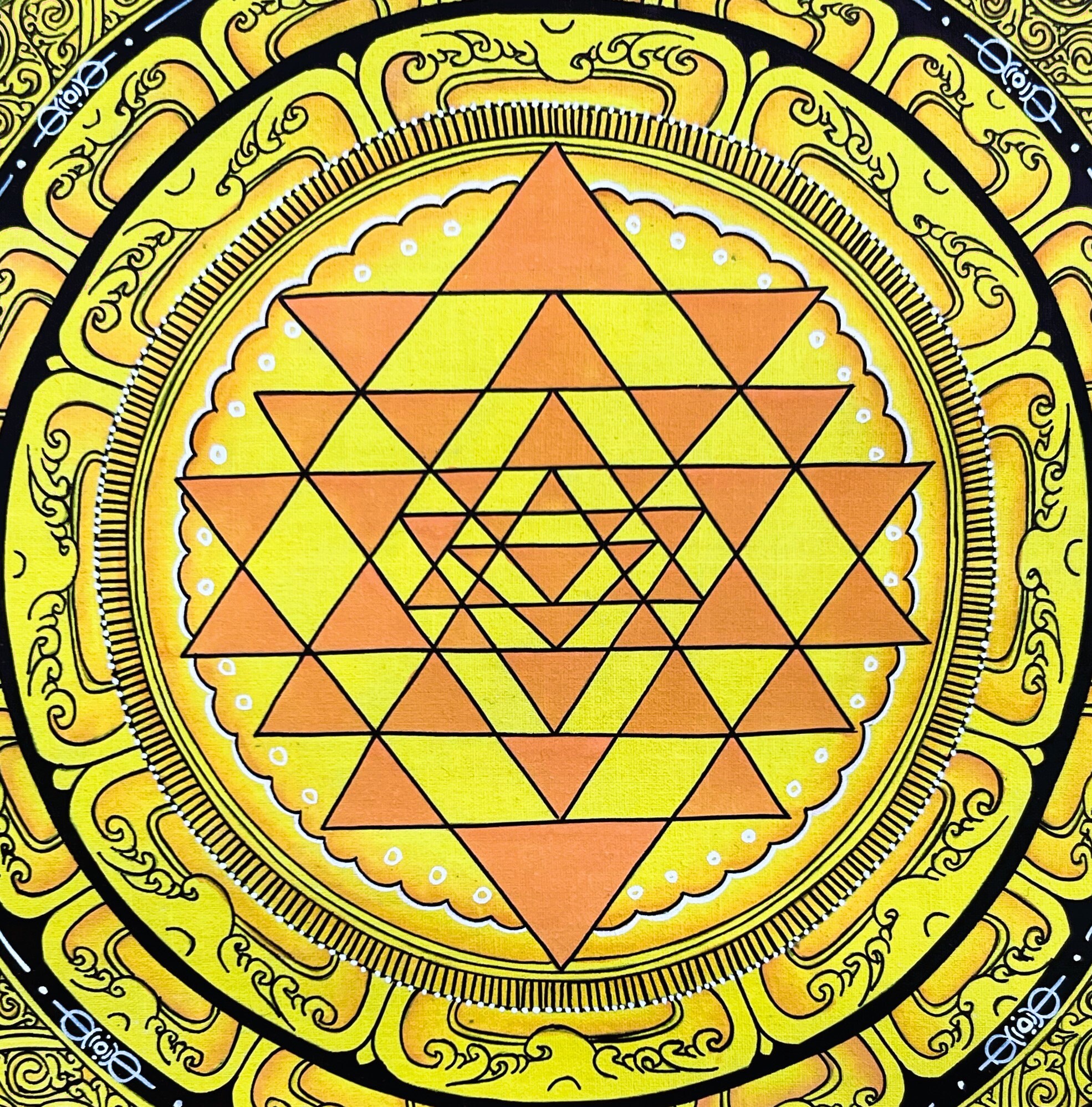 Original Shriyantra/ Shri Yantra/ Shri Chakara Mandala Paubha/pauva ...